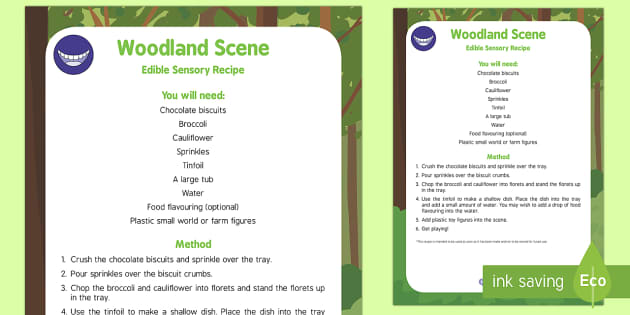 Woodland Scene Edible Sensory Recipe (teacher made) - Twinkl