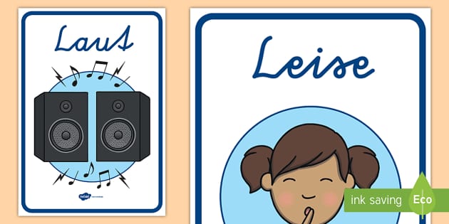 Laut und leise Poster für die Klassenraumgestaltung