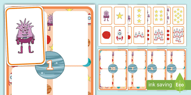 * NEW * Space Themed Subitising Numbers 1 to 10 Activity