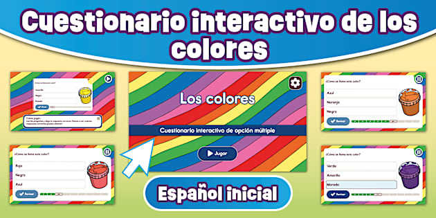 Cuestionario interactivo de opción múltiple de los colores | Spanish ...