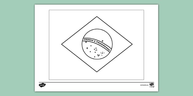 Brazil A4 Coloring Flag (Teacher-Made) - Twinkl