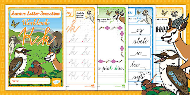 Cursive Letter Formation Workbook - Kk (teacher made)