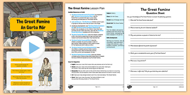 Great Famine Lesson Plans | Lesson Pack | History - Twinkl