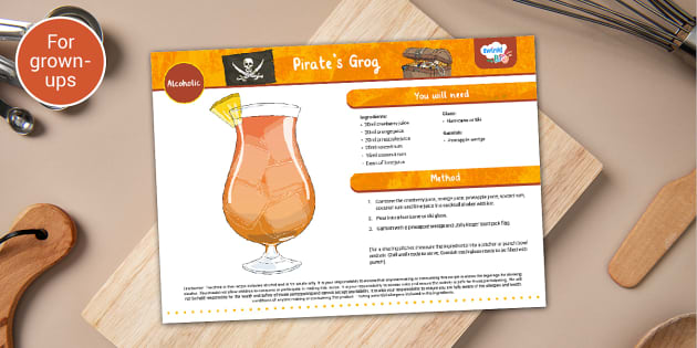 Alcoholic Pirate's Grog Recipe | Twinkl Party (teacher made)
