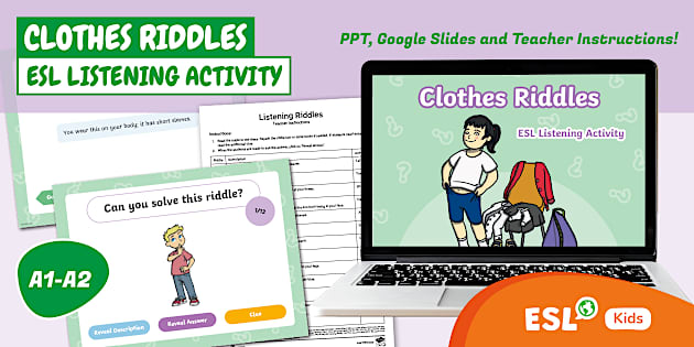 ESL Listening Riddles: Clothes Game