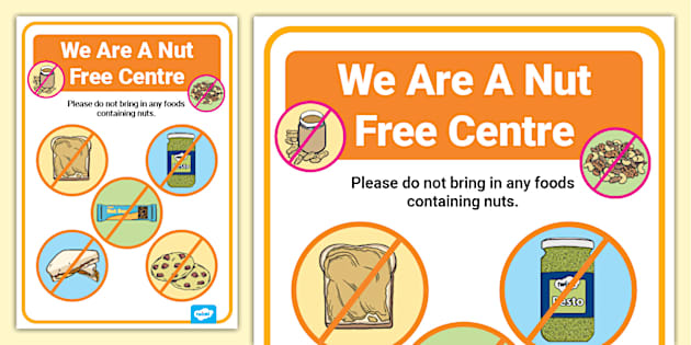 Nut Free Centre Sign (teacher made) - Twinkl