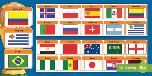 World Cup Countries Cards