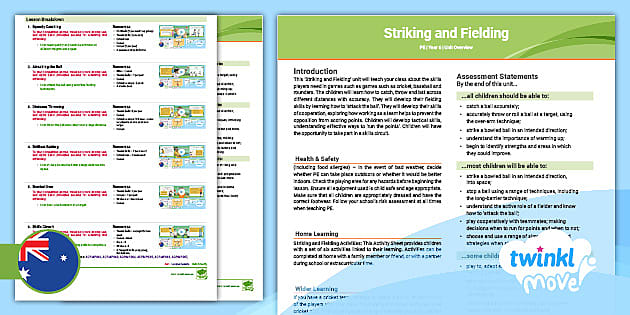 FREE! - Move PE Year 6 Striking and Fielding Unit Overview