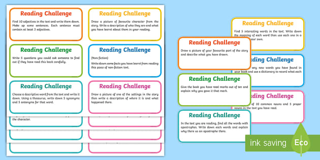 Guided Reading Challenge Cards