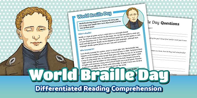 World Braille Day Junior Differentiated Reading Comprehension