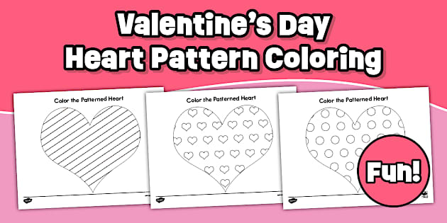 Valentine's Day Heart Pattern Coloring Sheets
