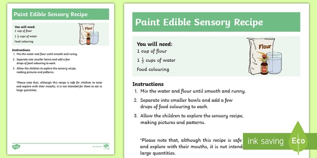 Paint Edible Sensory Recipe (Teacher-Made) - Twinkl