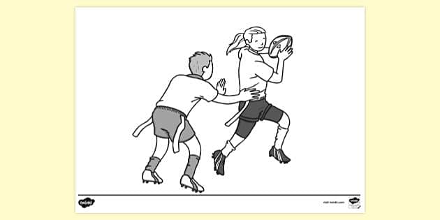 rugby colouring pictures