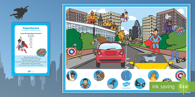 Superheroes Can you Find...? Poster and Prompt Card Pack