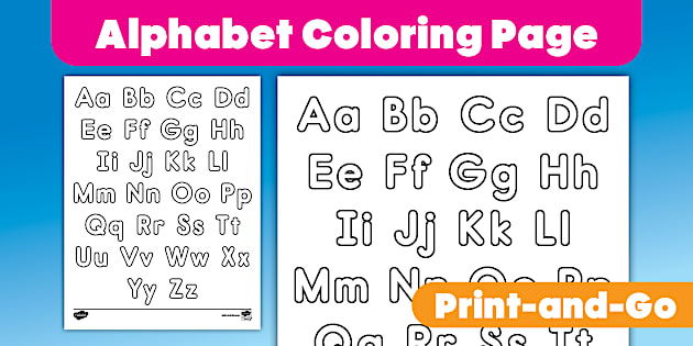 Alphabet Coloring Page (teacher made) - Twinkl