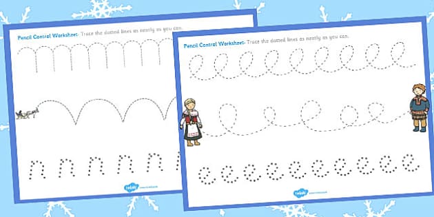 The Snow Queen Pencil Control Sheets (professor feito)