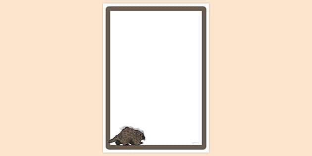 North American Porcupine Page Border | Page Borders | Twinkl