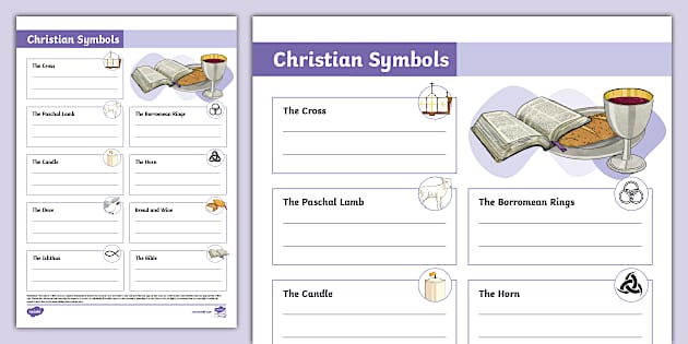 * NEW * Christian Symbols Fact File Template (teacher made)