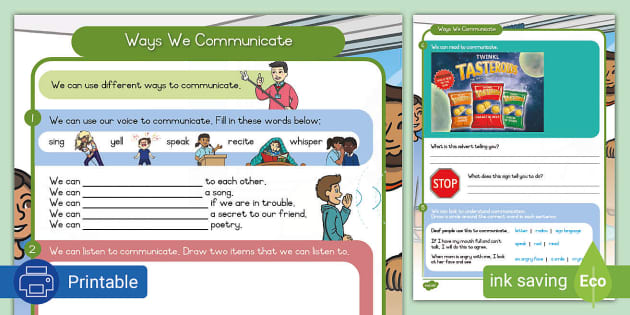 Ways We Communicate - Worksheet (l'enseignant a fait) Ways We Communicate - Worksheet (l'enseignant a fait)