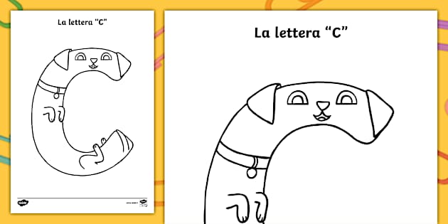 Poster della lettera C da colorare - Twinkl