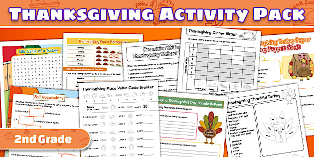 Second Grade Thanksgiving Activity Pack (teacher made)
