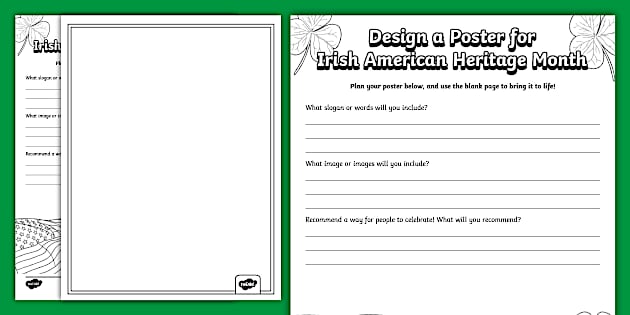 Design a Poster for Irish American Heritage Month - Twinkl