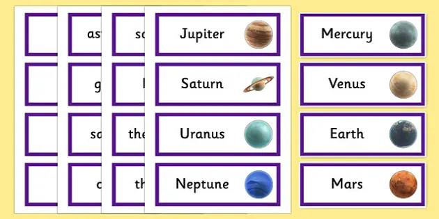 Space Word Cards (teacher made) - Twinkl