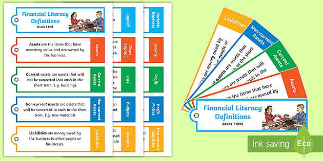 Financial Literacy Definitions Fan Booklet (teacher made)