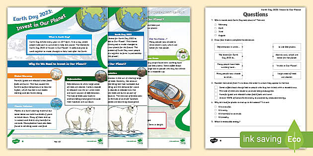 LKS2 Earth Day 2023: Invest in Our Planet Comprehension