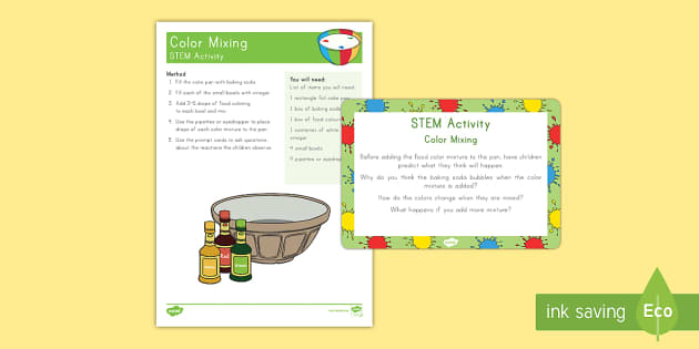 Color Mixing STEAM Activity and Prompt Card Pack - Twinkl