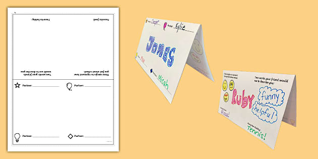 Name Tent Activity for 6th-8th Grade (teacher made) - Twinkl