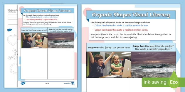 Organic Shapes Worksheet | Visual Literacy | Twinkl - Twinkl