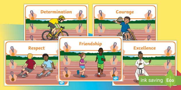 Olympics and Paralympics Values Display Posters - Twinkl