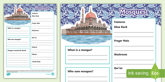 Mosques Fact File Template (teacher made) - Twinkl
