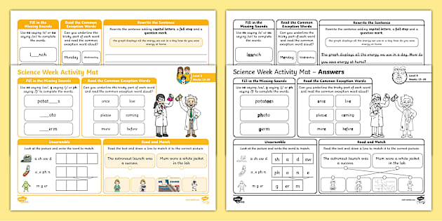 Level 5 Science Week Themed Activity Mat- Primary Resources