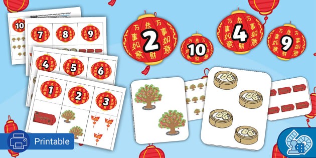 Year of the Rabbit Number Matching Game - Counting to 10