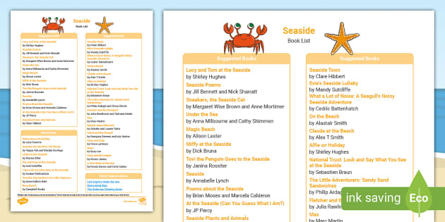 The Seaside Book List | Texts | Seaside | Twinkl - Twinkl