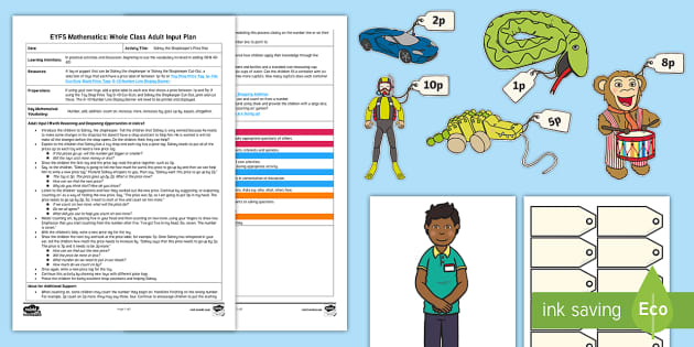 EYFS Maths: Sidney the Shopkeepers Price Rise Whole Class Adult Input ...