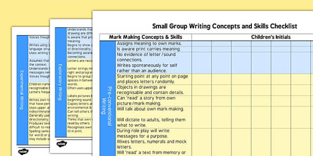 EYFS Developing Early Writing Small Group Checklist - Twinkl