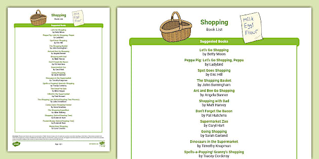 KS1 Shopping Book List | Themed Reading Lists