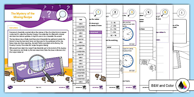 Second Grade The Mystery of the Missing Recipe Math Project