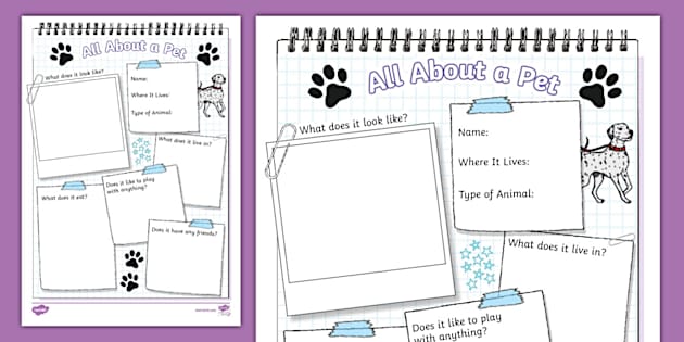 My Pet Worksheet - PDF - ESL Teaching Resource - Animals