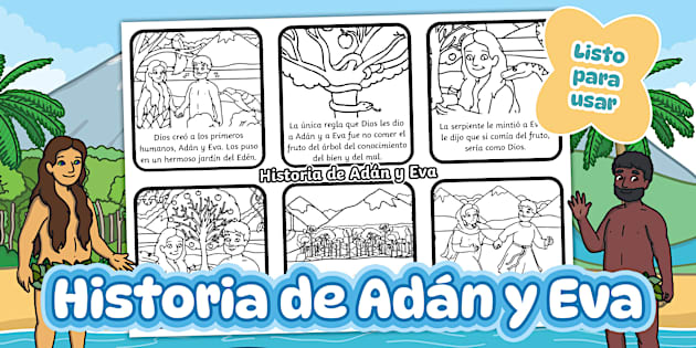 Historia de Adán y Eva para niños para colorear | Twinkl