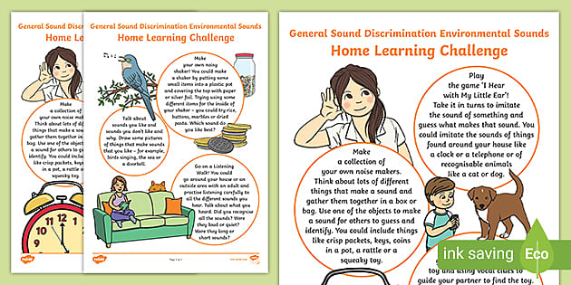 General Sound Discrimination Environmental Sounds Home Learning Challenge
