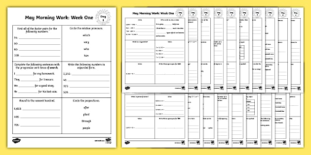 Fourth Grade May Morning Work Bundle (teacher made) - Twinkl