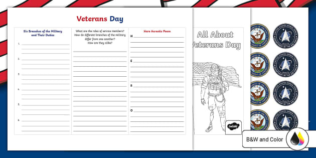 Veterans Day Brochure Project for 3rd-5th Grade - Twinkl