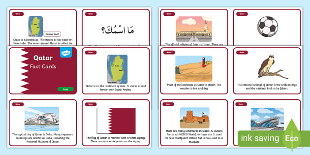 KS1 Qatar Fact Cards - Geography (teacher made) - Twinkl