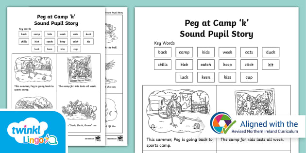 Peg at Camp 'k' Pupil Story Activity Sheet - Twinkl
