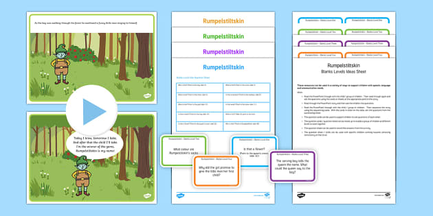 Rumpelstiltskin with Blanks Level Questions (teacher made)