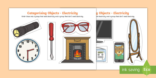 Junior Senior Infants Electrical Items Sorting Cards